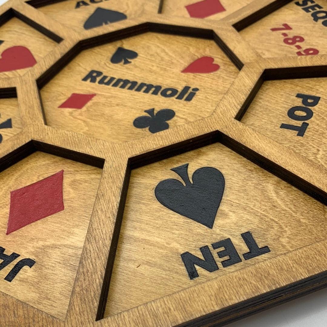 Handcrafted 51cm Rummoli Board Game - Baltic Birch Wood - Rotating Lazy ...