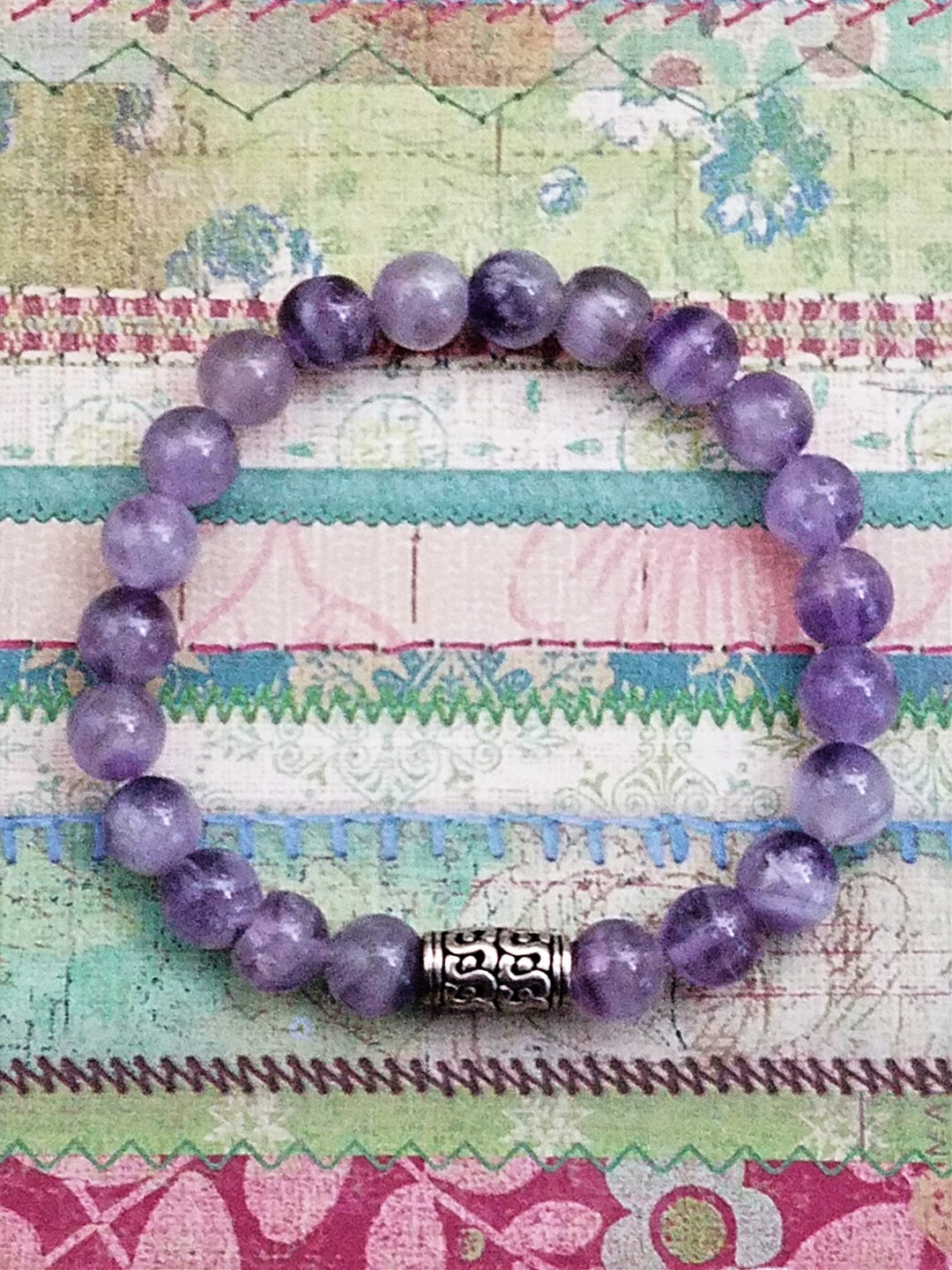 Handmade Amethyst Beaded Bracelet - Etsy