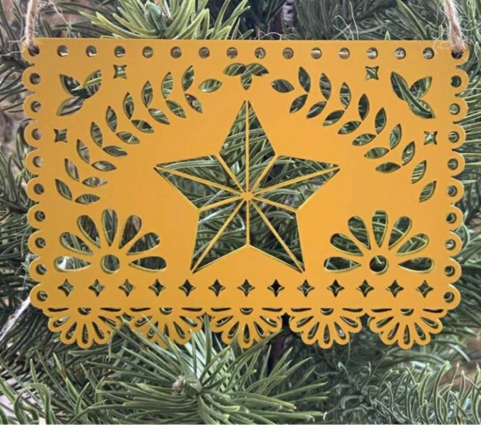 Papel Picado Wooden Christmas Mexican Themed Wood Ornaments - Etsy