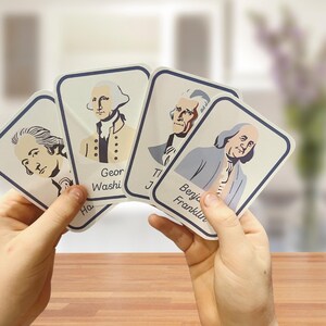 Printable American Founding Fathers Character Cards- Go Fish, Matching ...