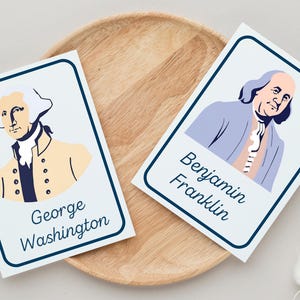 Printable American Founding Fathers Character Cards- Go Fish, Matching ...