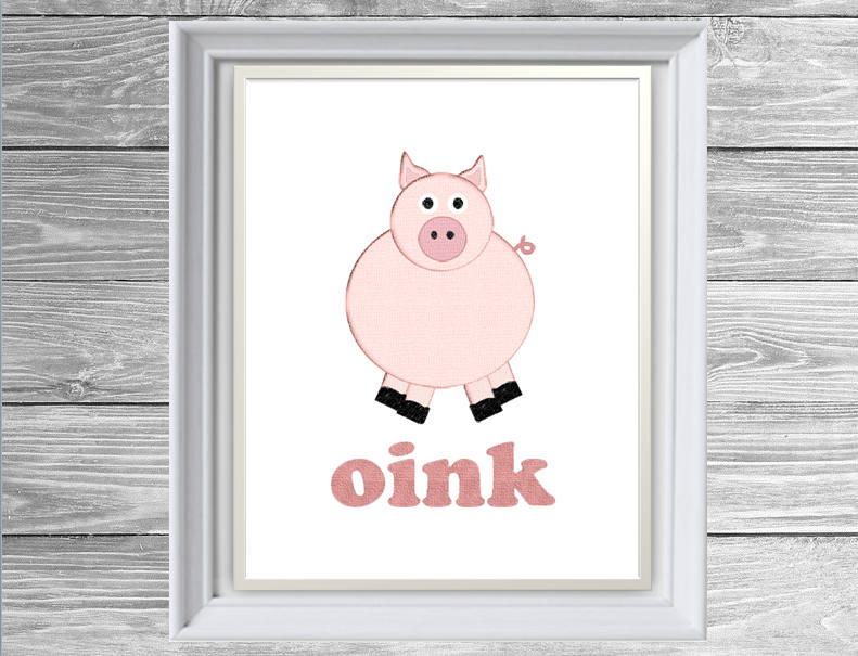PRINTABLE Pig Sign Oink Animal Nursery Piglet Sign Hog | Etsy