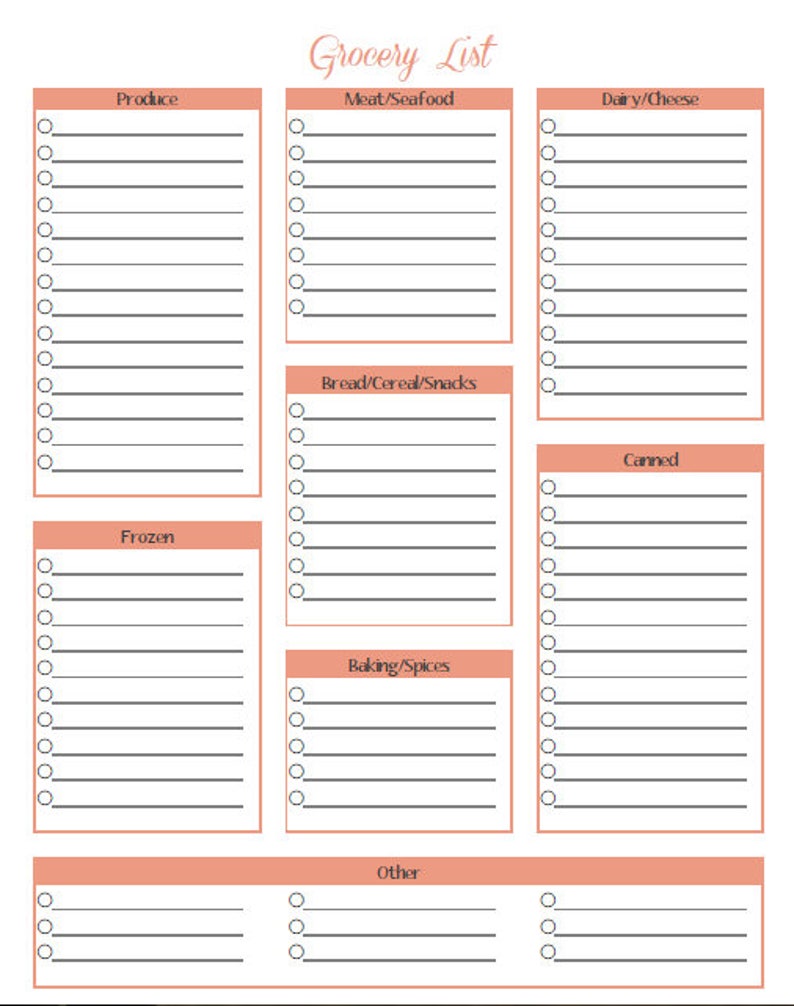 PRINTABLE Meal Planner Packet Printable Meal Planner - Etsy