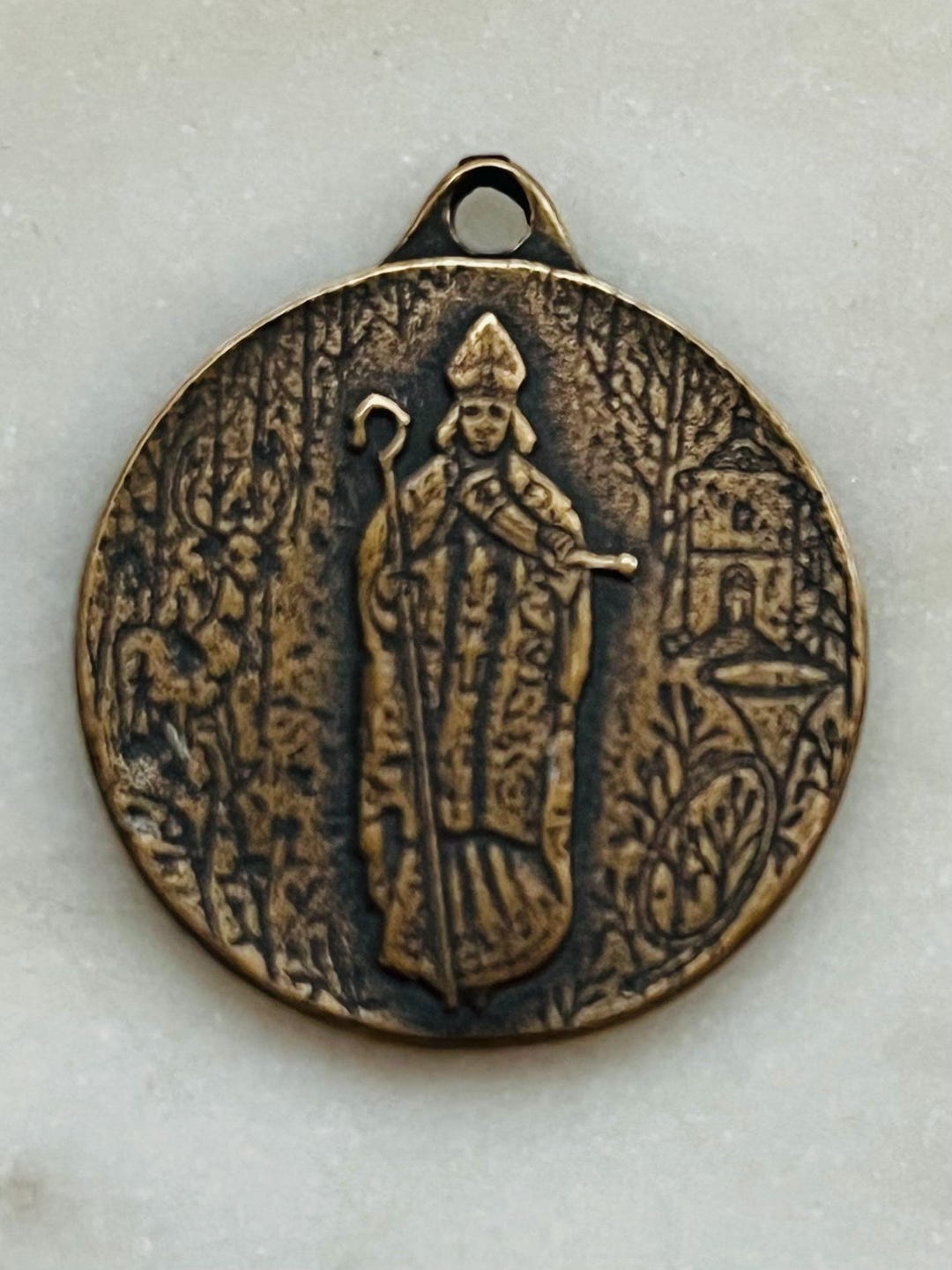 Medal - Saint Hubert - Bronze or Sterling Silver - Antique Reproduction ...