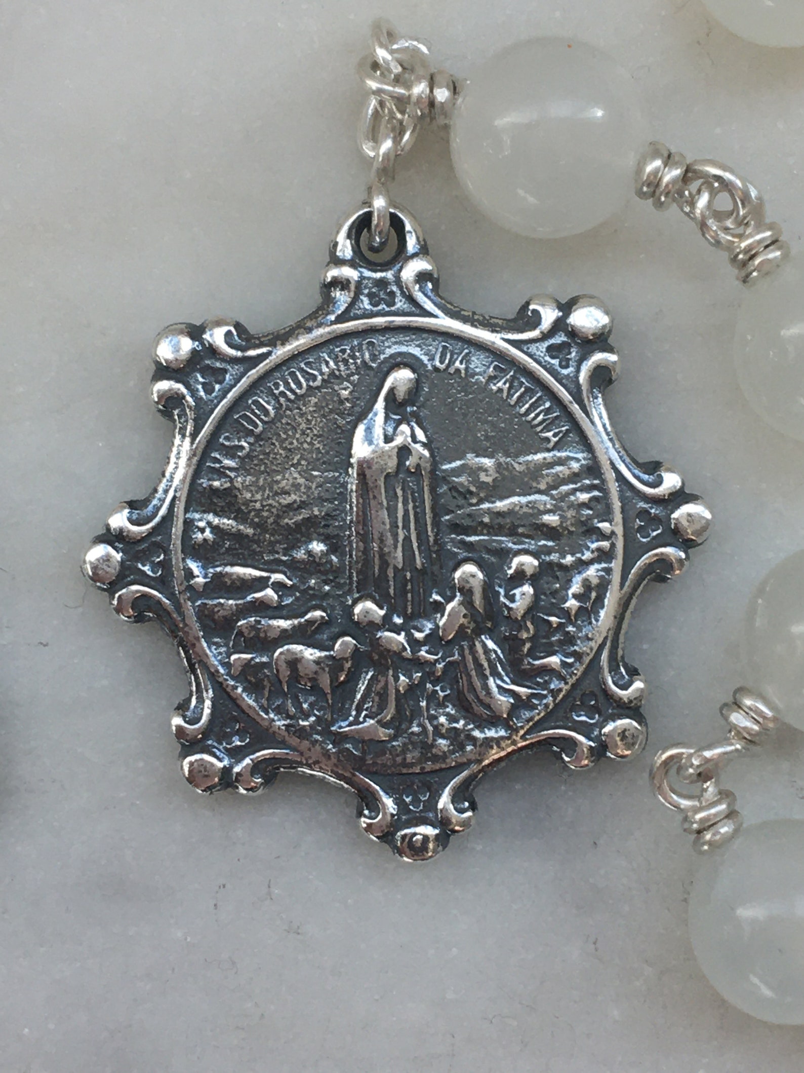 Our Lady of Fatima Tenner Moonstone Gemstone Rosary | Etsy