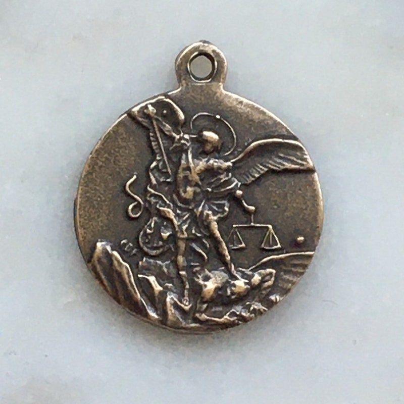 Medal St Michael Bronze - Etsy
