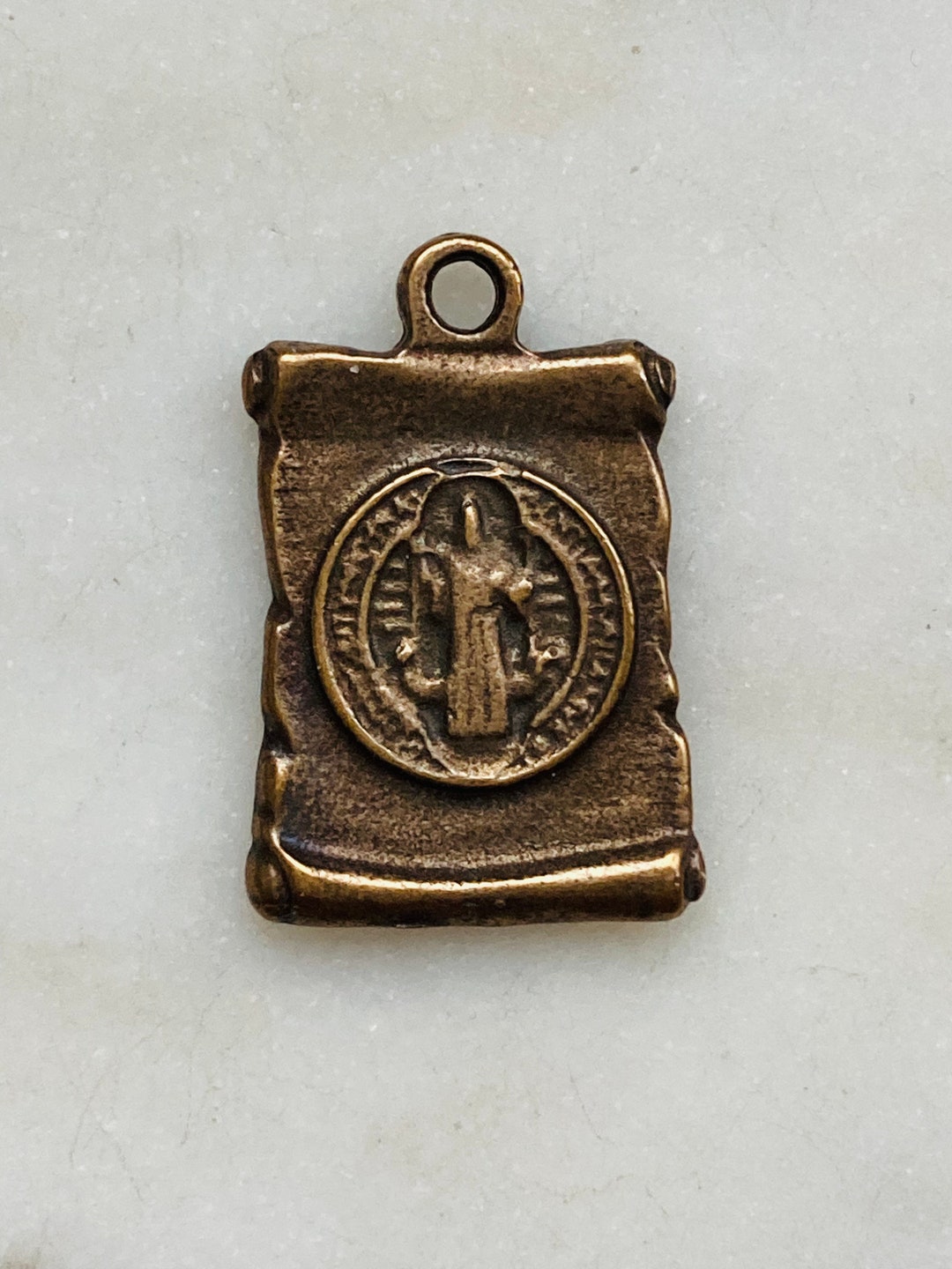 St Benedict Medal, Scroll With Prayer - Sterling Silver or Bronze ...