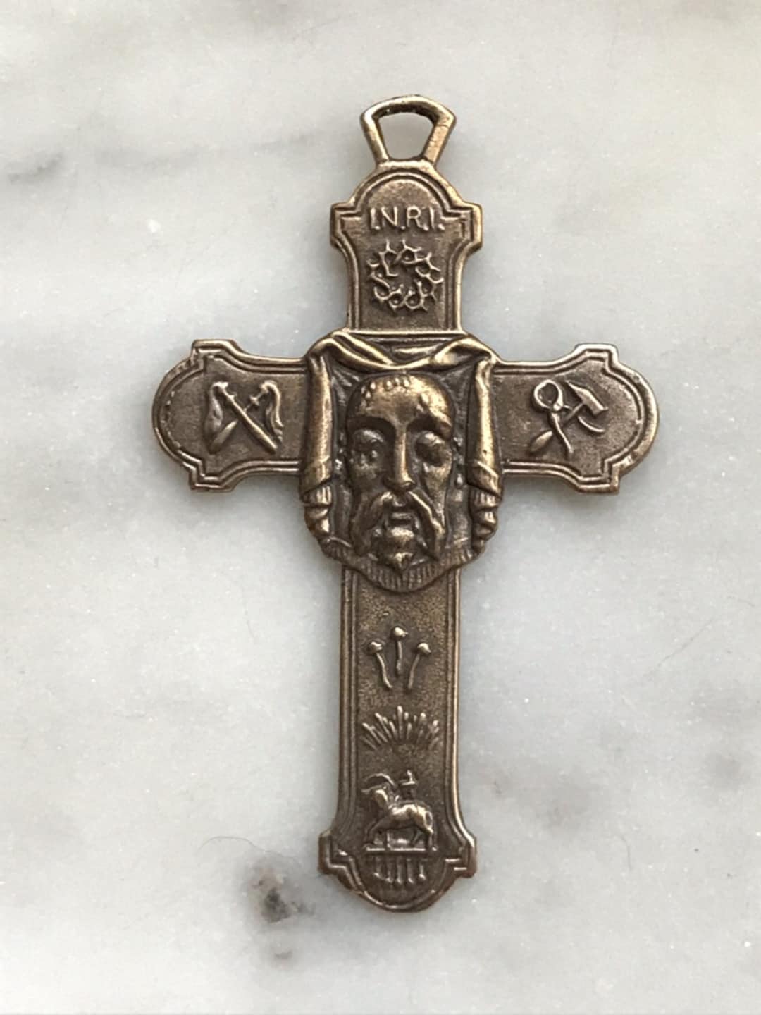 Holy Face of Jesus Cross - Bronze or Sterling Silver - Antique ...