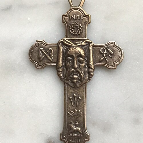 Bronze Holy Face Cross Face of Jesus VP477 - Etsy