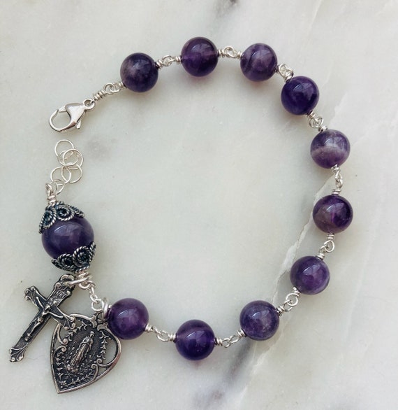Amethyst rosary bracelet store