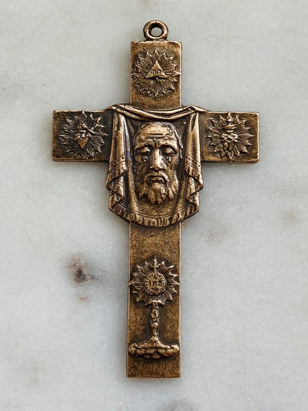 Holy Face of Jesus Cross: 1599 Bronze Antique Reproduction - Etsy
