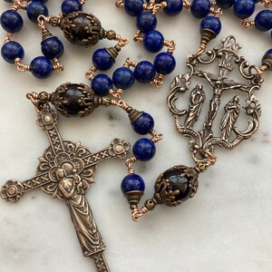 Large Lapis and Bronze Rosary - Renaissance - Wire-wrapped Ceceagnes - Etsy