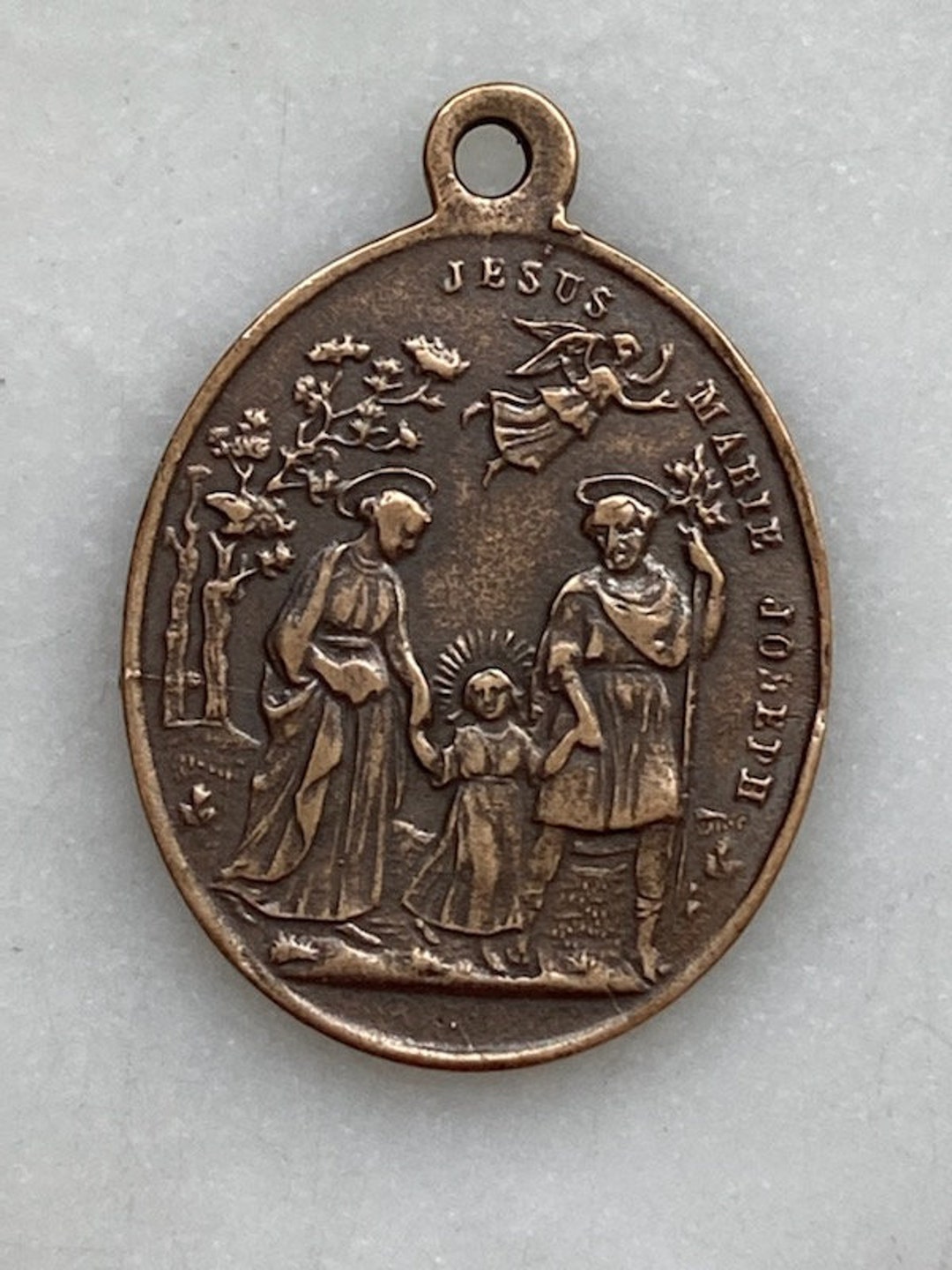 Holy Family Medal - Antique Reproduction 1442 - Ceceagnes Rosary Parts ...