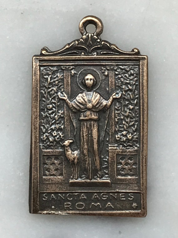 Saint Agnes Medal Sterling Silver or Bronze 1255 Ceceagnes - Etsy