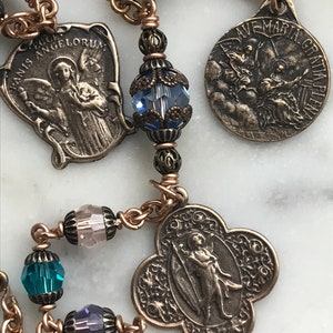 Holy Angels Crystal Bronze Rosary - Stained Glass Window Rosary ...