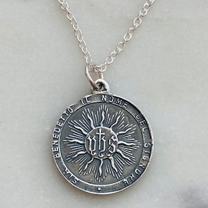 Sterling Silver Holy Name of Jesus Necklace - Etsy