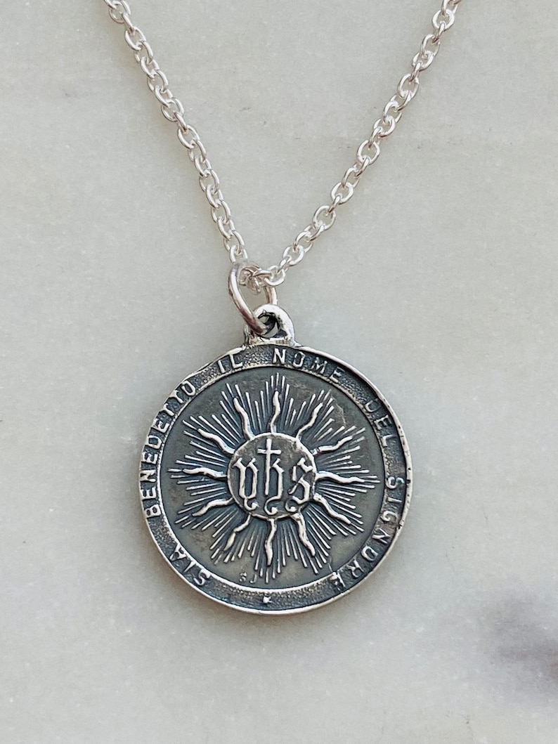 Sterling Silver Holy Name of Jesus Necklace - Etsy