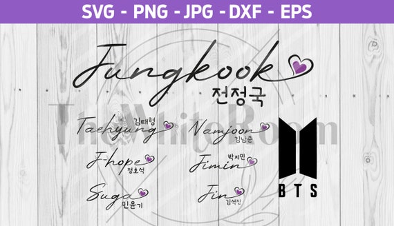 BTS Names SVG Bundle Bts Cut File Bangtan Instant - Etsy Canada