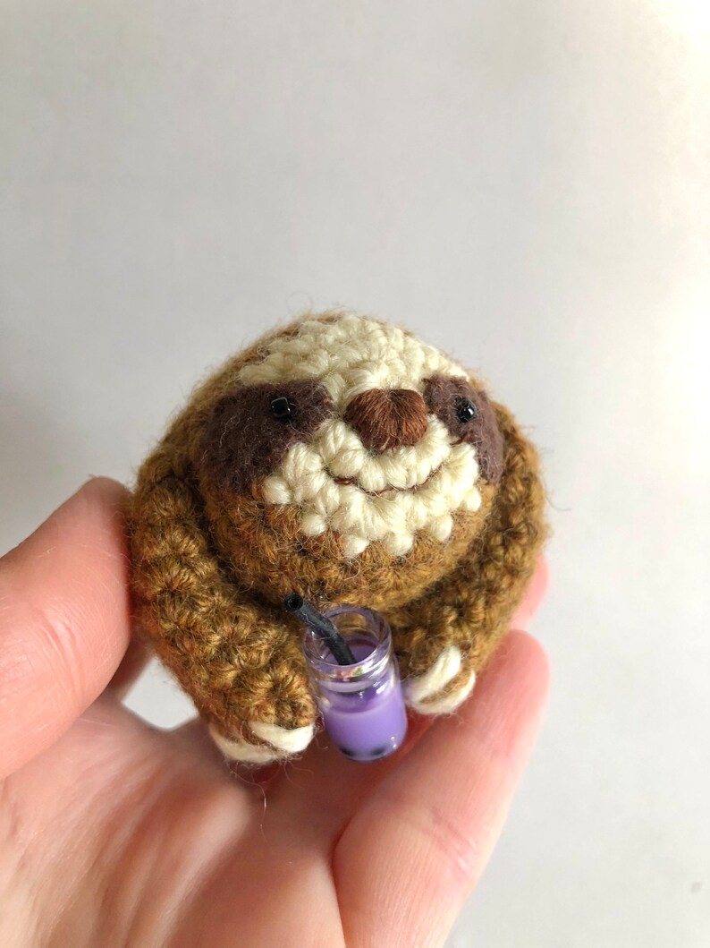 Simon the Sloth. Crochet Sloth Figurine, Crochet Miniature, Amigurumi ...