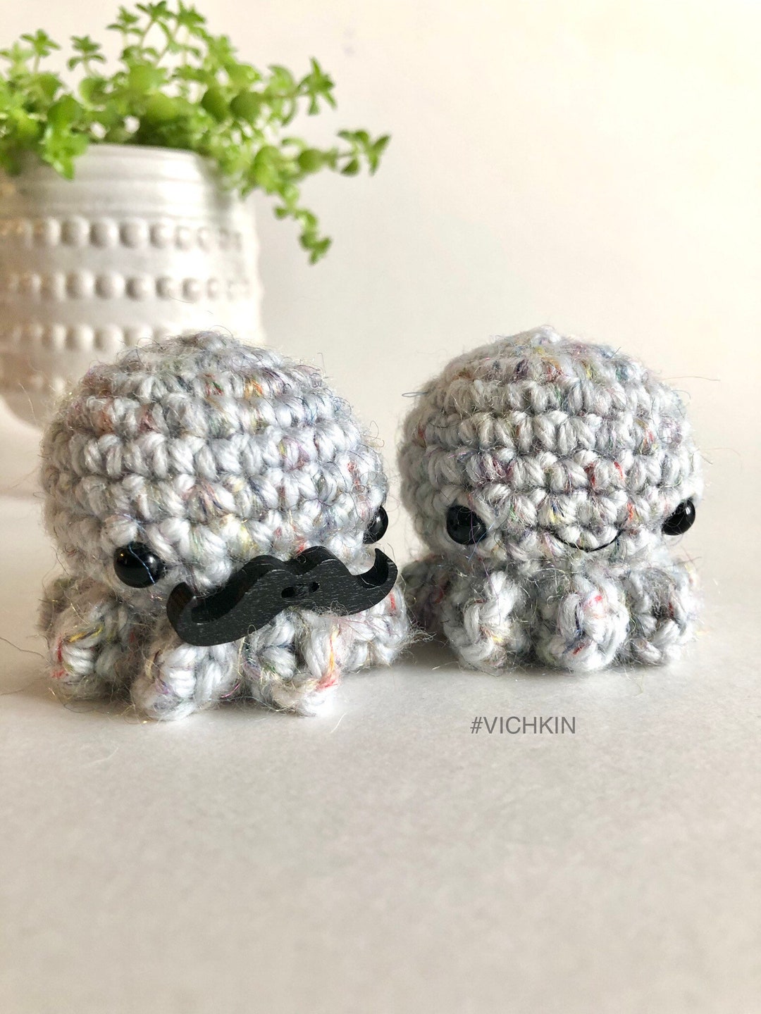 SET OF 2. Olivia and Oskar the Octo Couple. Crochet Octopus Figurine ...