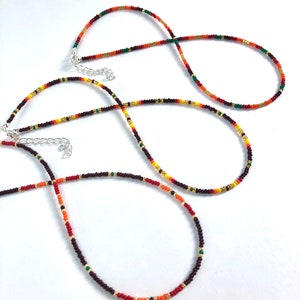 Autumn Jewelry/ Fall Necklace/ Autumn Colours Beaded Chocker Necklace ...