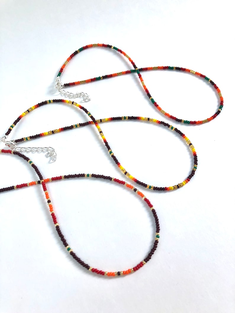 Autumn Jewelry/ Fall Necklace/ Autumn Colours Beaded Chocker - Etsy Canada