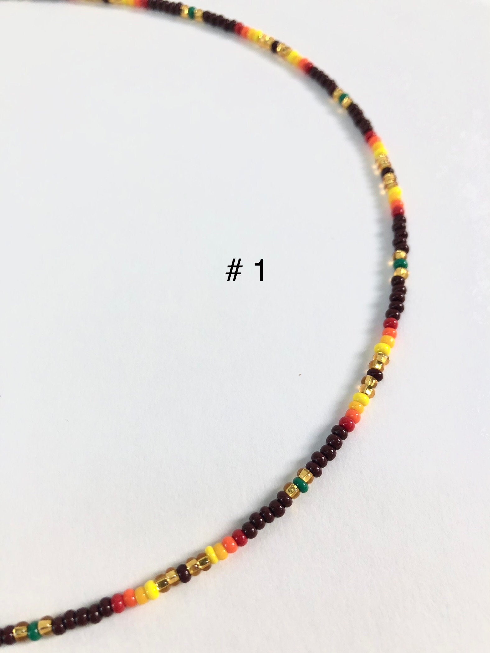 Autumn Jewelry/ Fall Necklace/ Autumn Colours Beaded Chocker Necklace ...