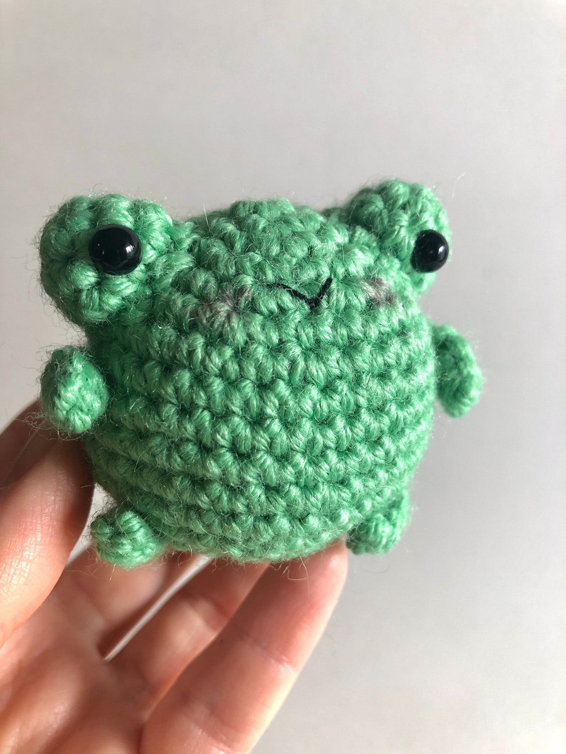 Frank the Frog. Crochet Frog Figurine, Crochet Miniature, Amigurumi ...