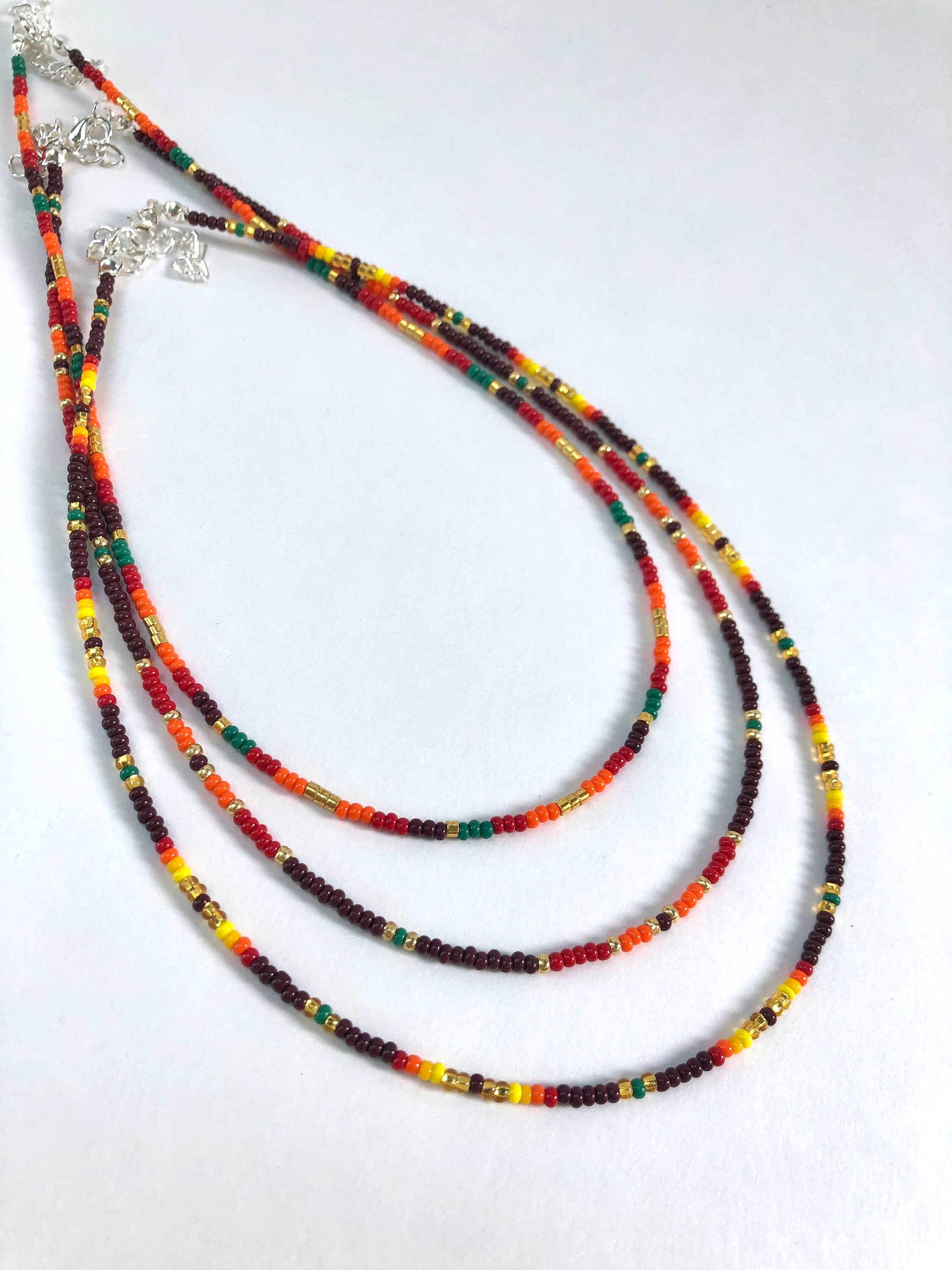 Autumn Jewelry/ Fall Necklace/ Autumn Colours Beaded Chocker - Etsy Canada