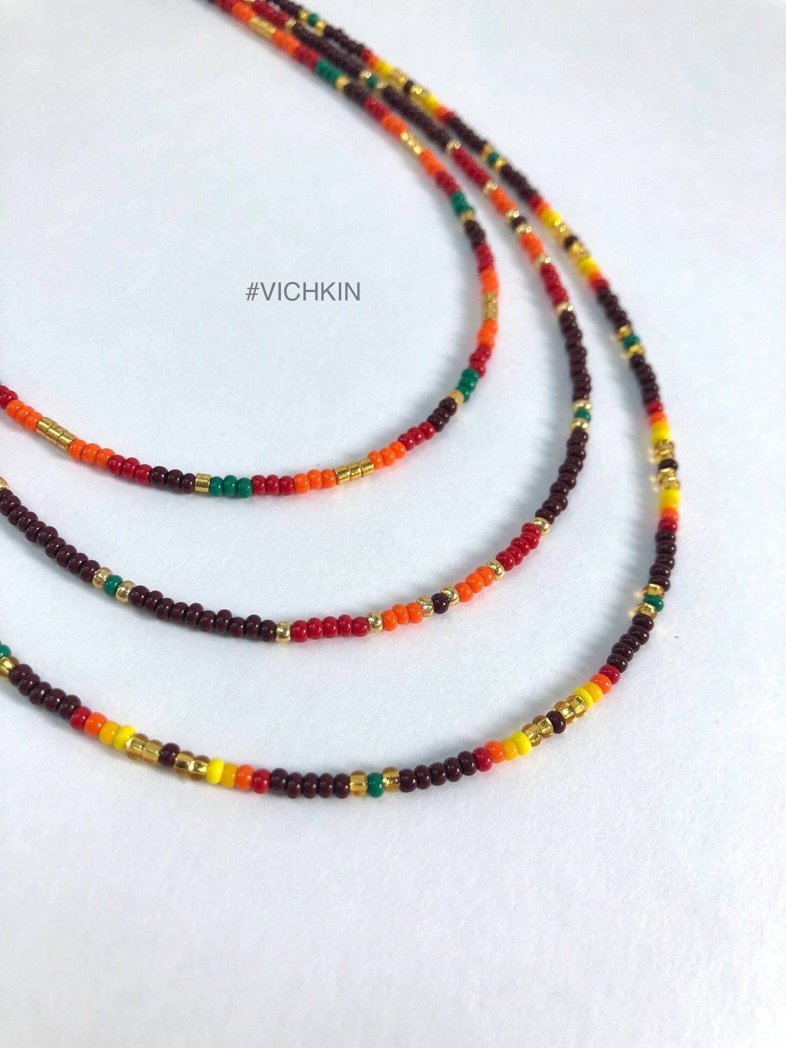 Autumn Jewelry/ Fall Necklace/ Autumn Colours Beaded Chocker - Etsy Canada