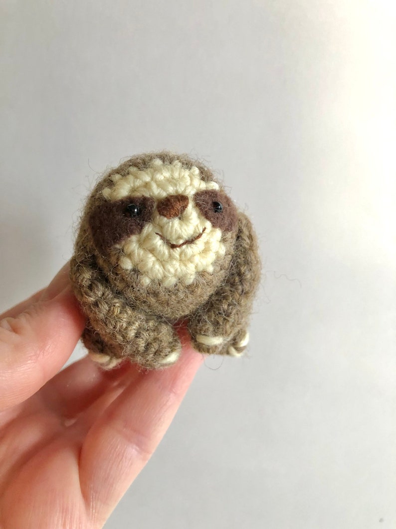Simon the Sloth. Crochet Sloth Figurine Crochet Miniature - Etsy