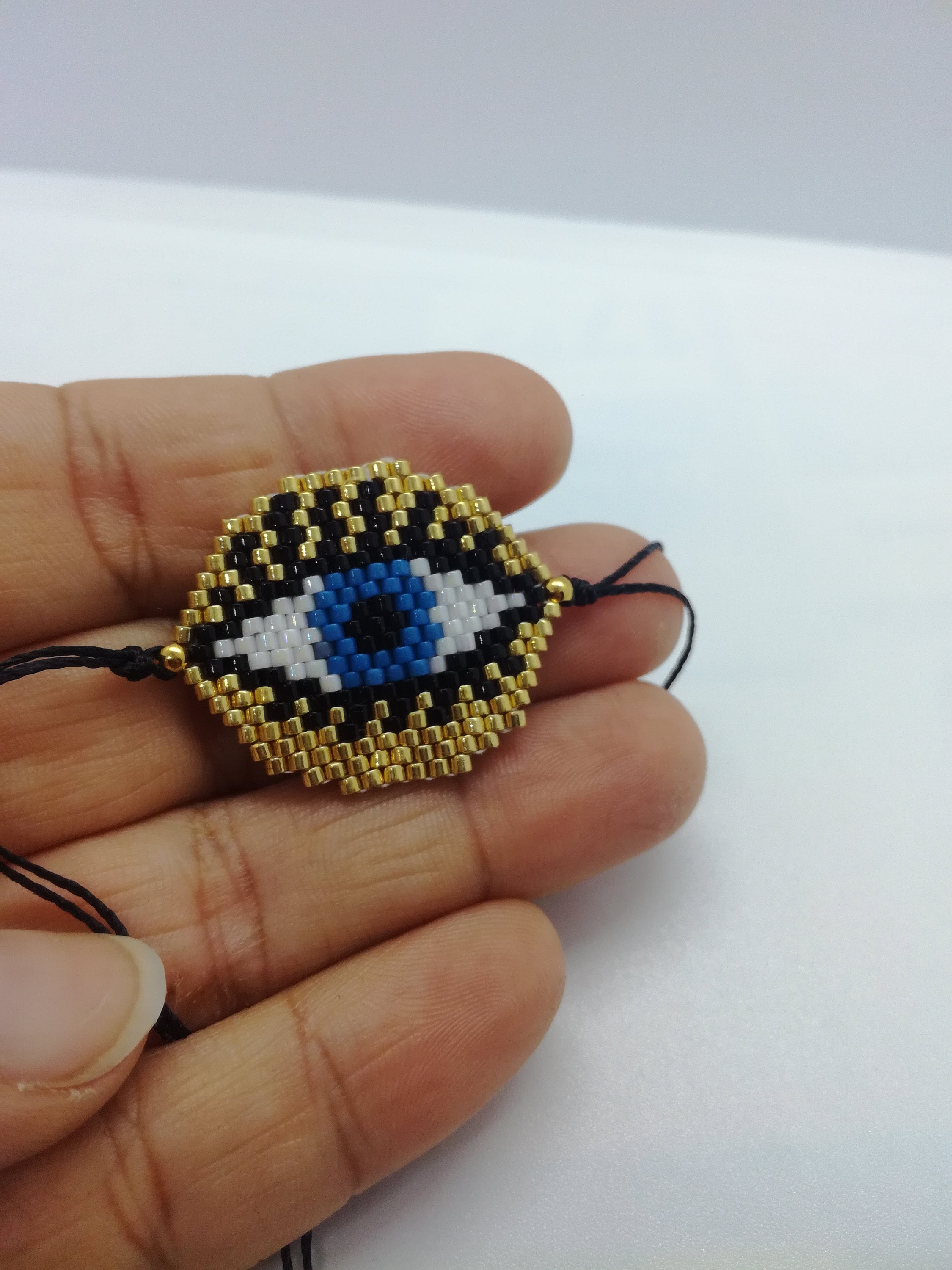 Beadwoven Bracelet, Evil Eye Bracelet, Handwoven Bracelet, Miyuki ...