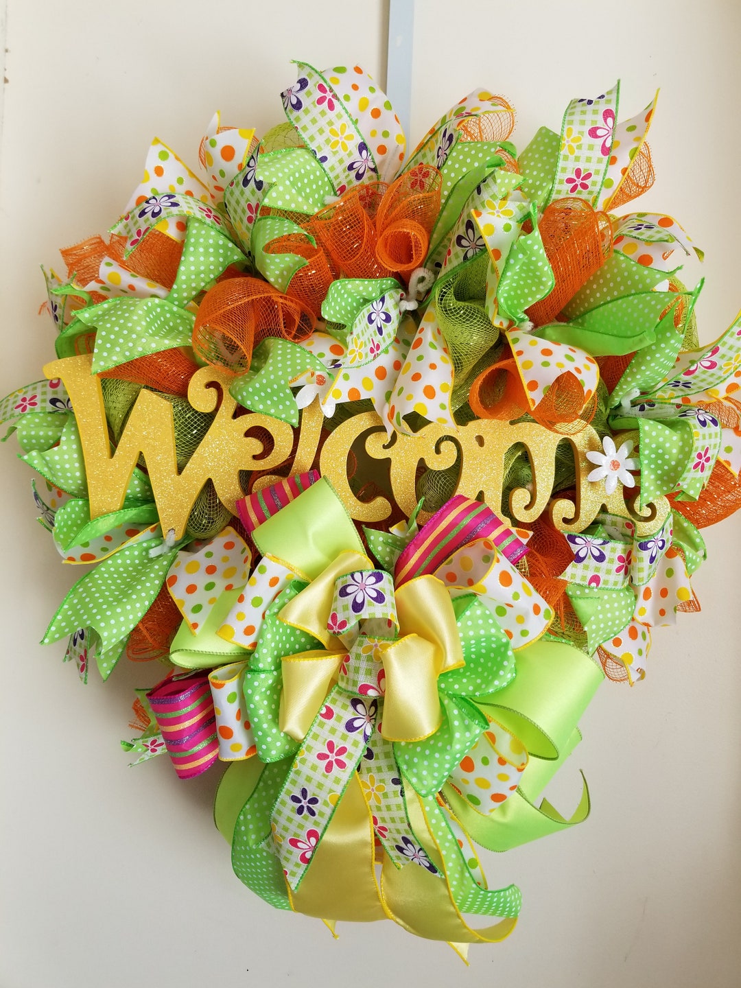 Bright Cheerful Spring Wreath Bright Colors Everyday Wreath - Etsy