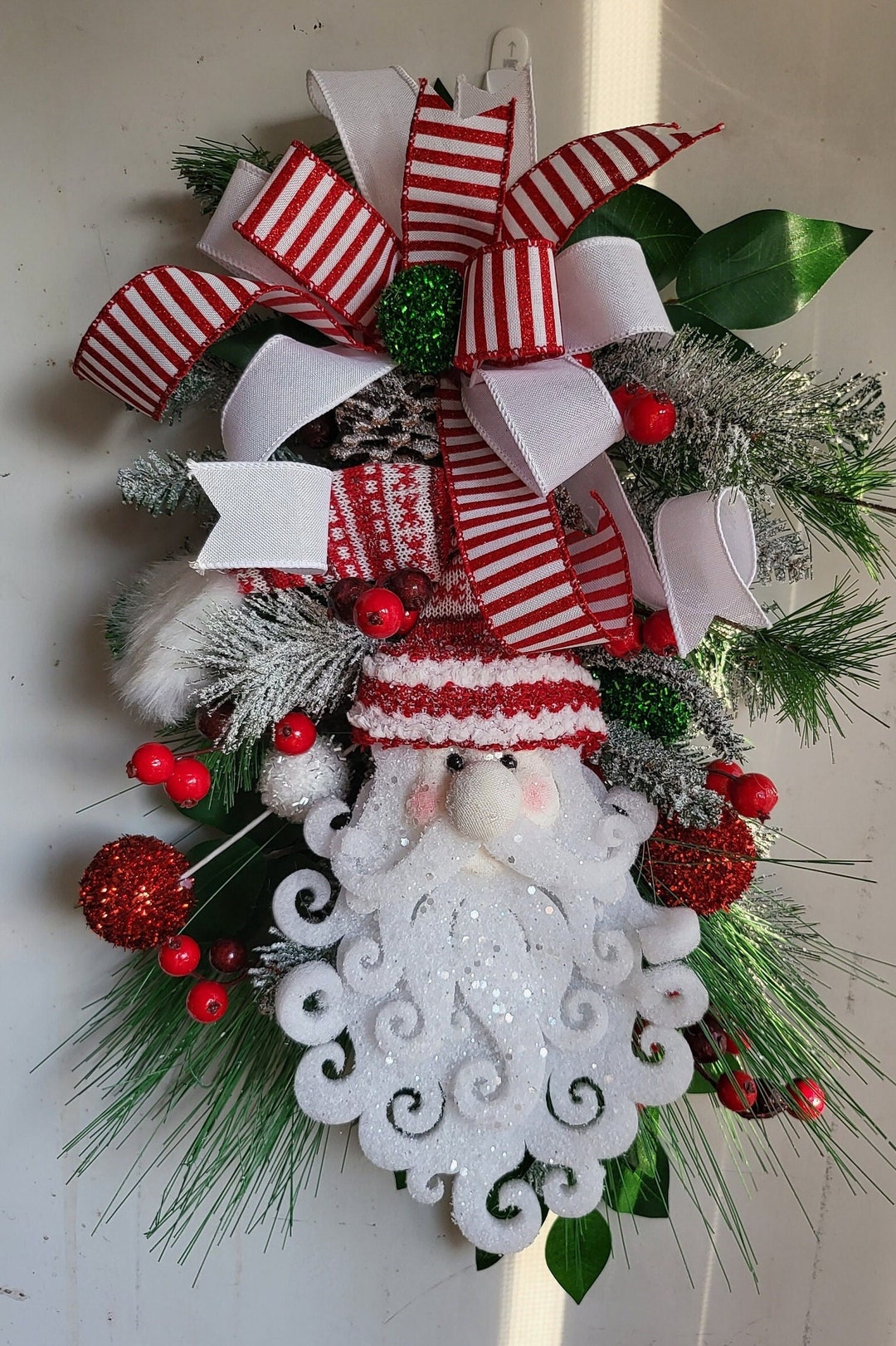 Santa Teardrop, Santa Swag - Etsy