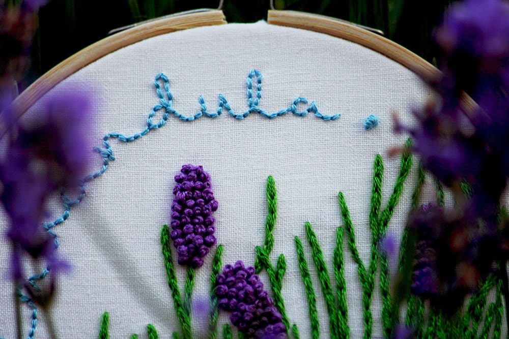 Lavender Plant Handmade Embroidery - Etsy Hong Kong