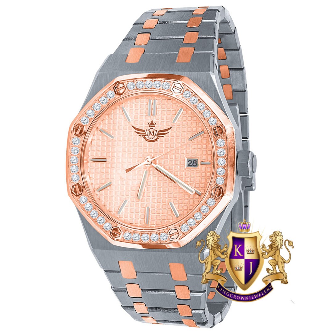 Men's Full Stainless Steel 2 Tone Rose Gold Finish - Etsy