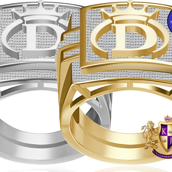 Ring With Diamond and Letter D - Etsy