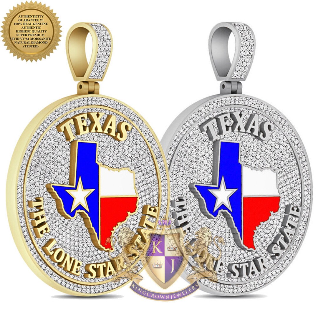 3D Look Big 2.75'' Real Genuine 5.50 Cwt. Moissanite Diamond Hand Made ...