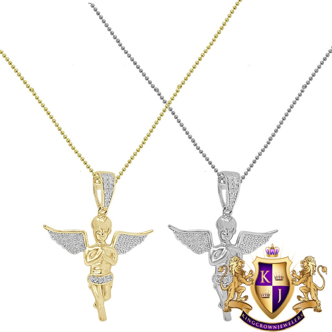 Mini Small 1.30 Real Genuine Diamond Flying Wing Praying Hand Holy Baby ...
