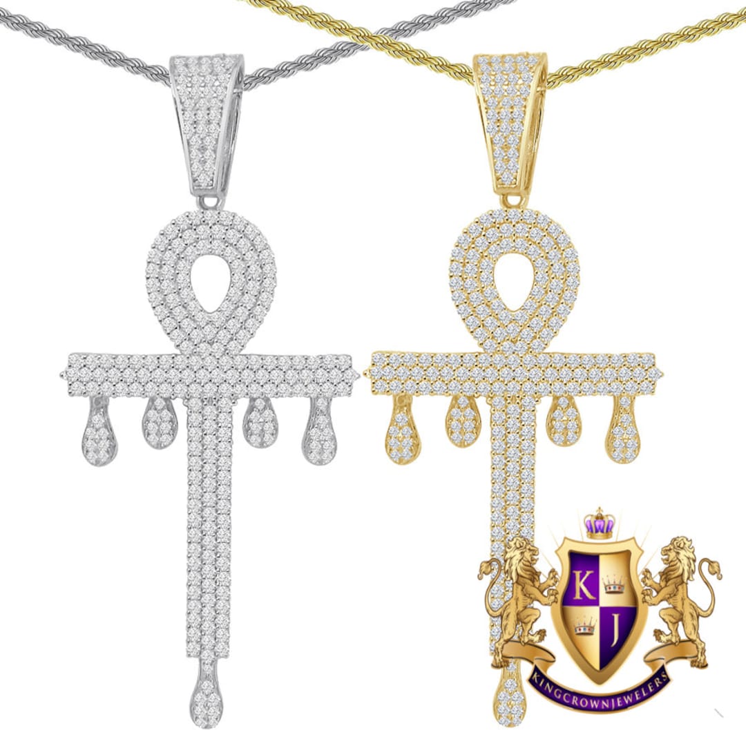 Big 2.80'' Real Genuine Sterling Silver 2.00 Cwt. Simulated Diamond ...