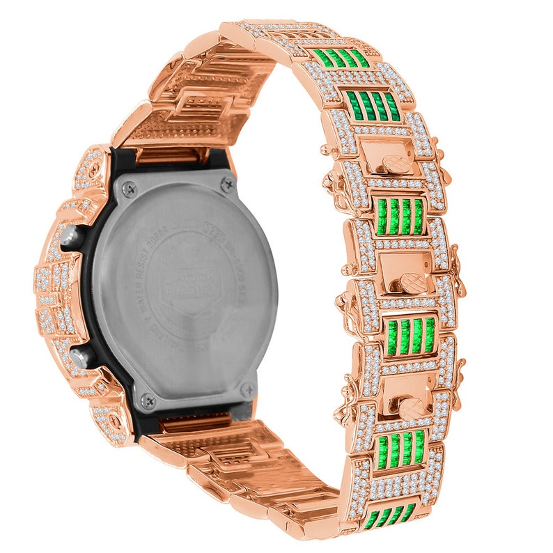 Baguette Green Emerald Rose Gold Casio G Shock Authentic - Etsy