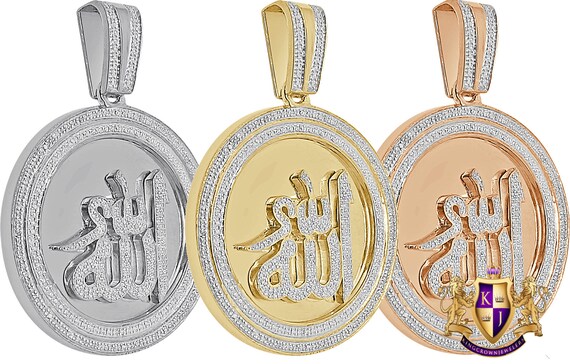 Men's Real Genuine Authentic Diamond 18 Grams Allah Gold - Etsy
