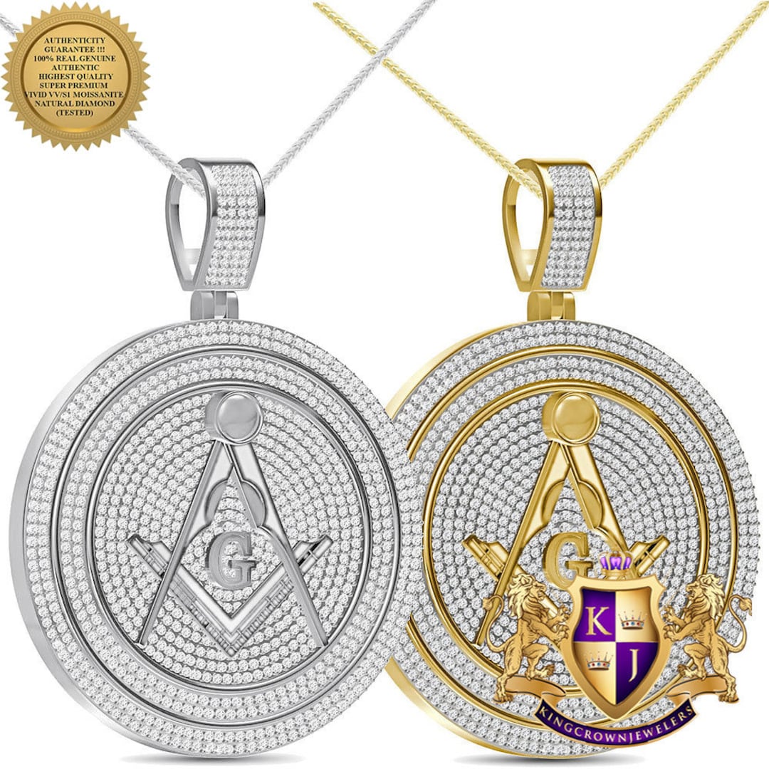 Real Genuine 3.85 Cwt. Authentic MOISSANITE Diamond 32 Grams Freemason ...