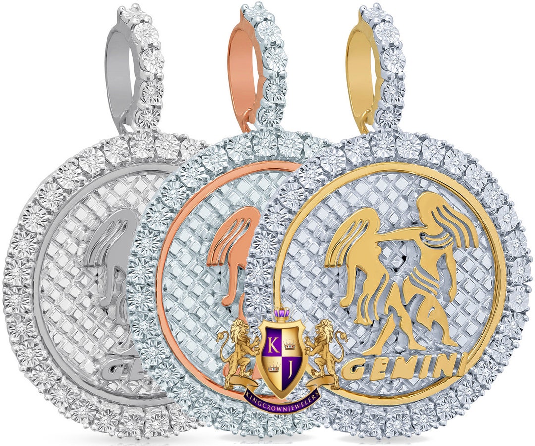 Real Genuine Diamond Gemini Twins Zodiac Lucky Sign Astrology Horoscope ...