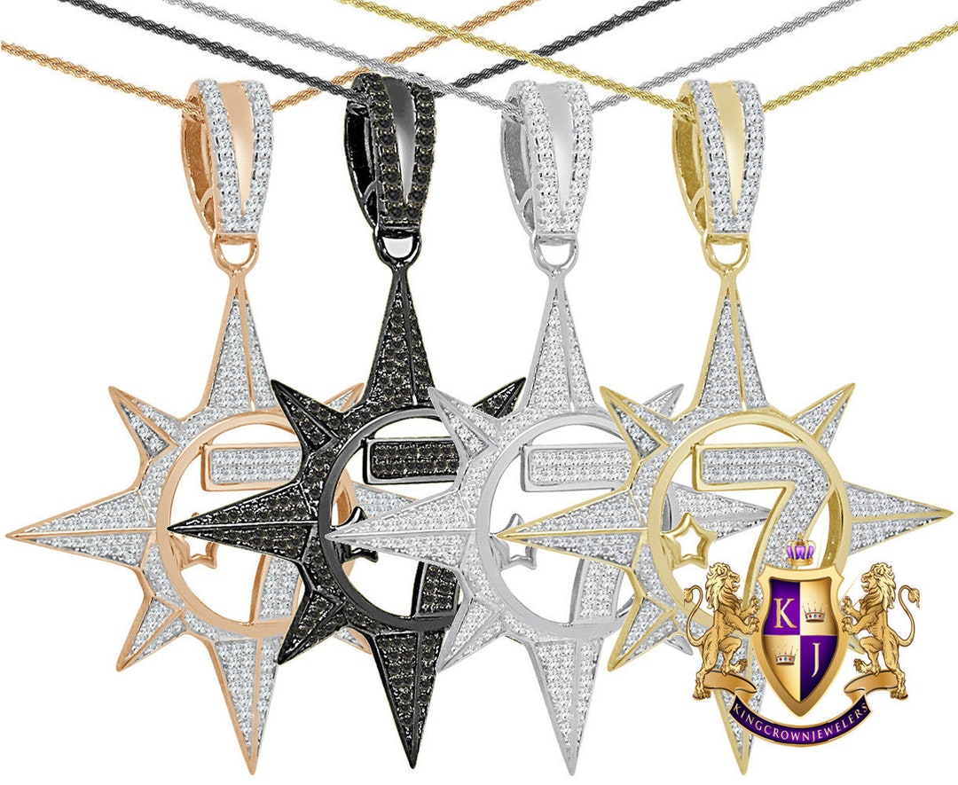 Real Sterling Silver Five Percenter 2.00 Cwt. Simulated Diamond 14K ...