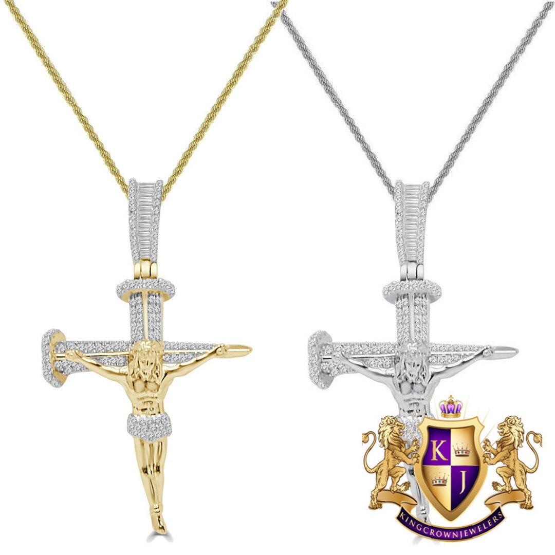 Real Sterling Silver 14K Gold Over Baguette/round Cut Simulated Diamond ...