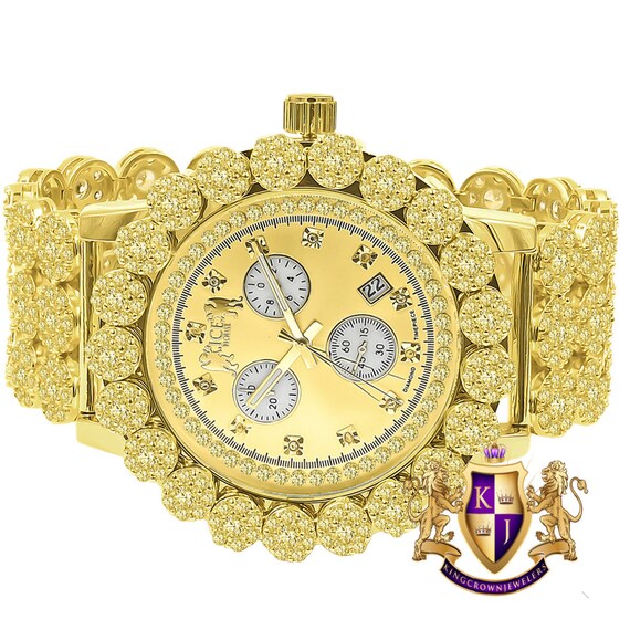 Canary Yellow Men's 18K Gold Finish Simulated Diamond 5 - Etsy