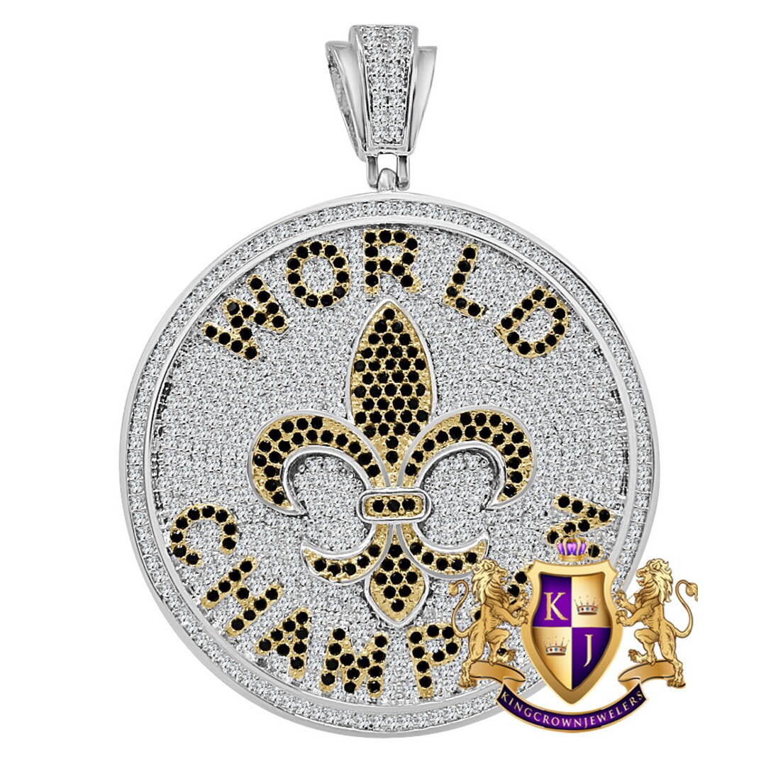 53 Grams Big XL 3.25'' Men's Custom Piece 14K Gold Finish 6.00 Ct ...