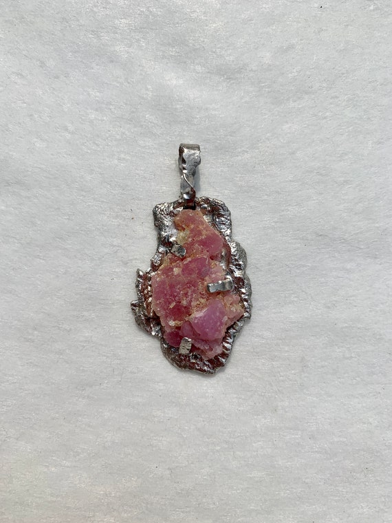 Rough Macedonian Ruby in Silver Pendant | Etsy