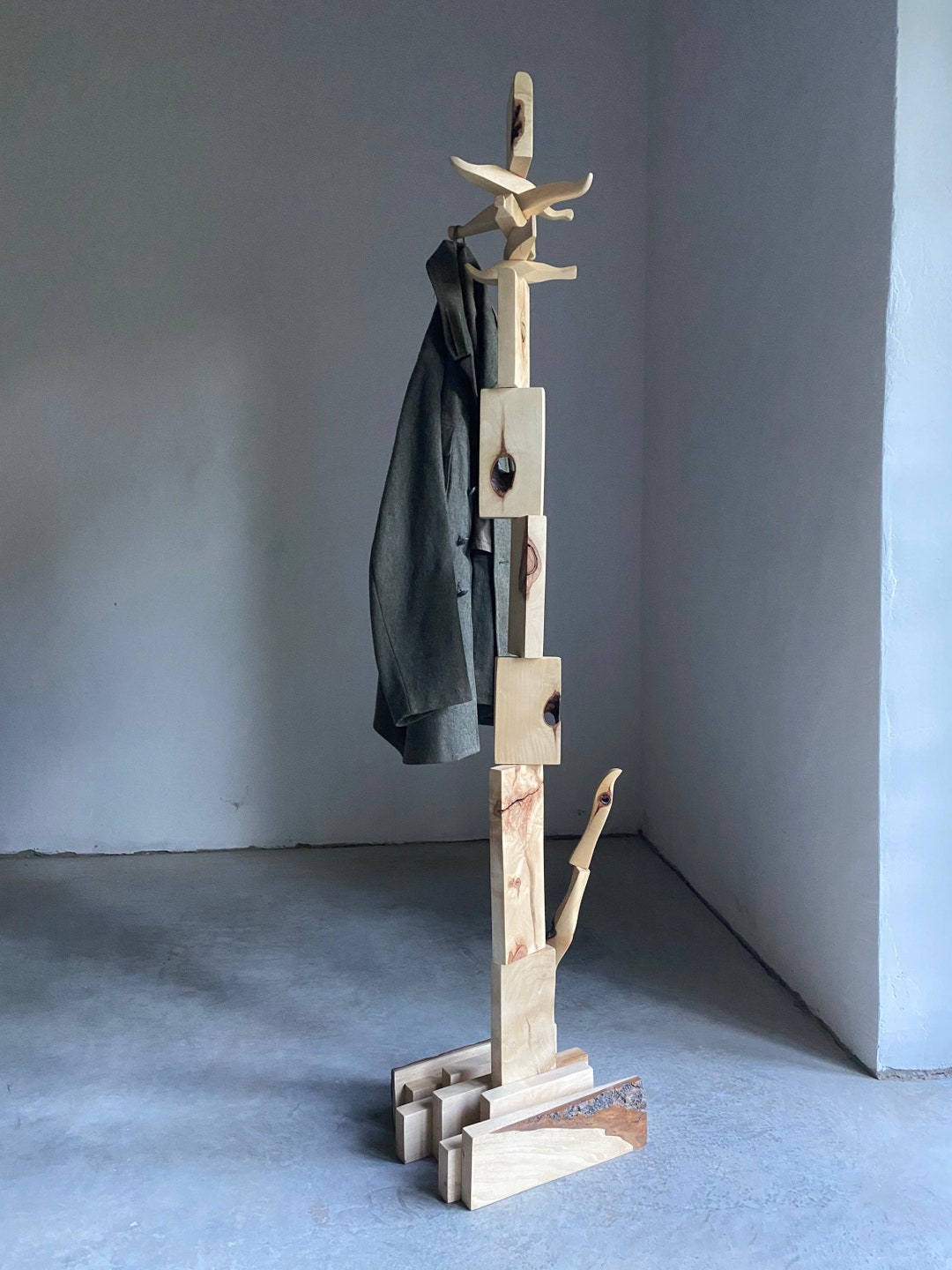 Free Coat Rack, Unique Coat Stand, Handmade Coat Rack, Abstract Coat ...